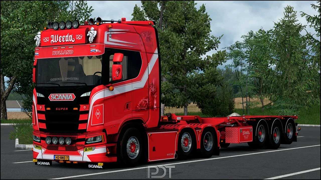 Scania S500 + Trailer Weeda Transport Oldschool Gangsters v1.1 - ETS 2 ...