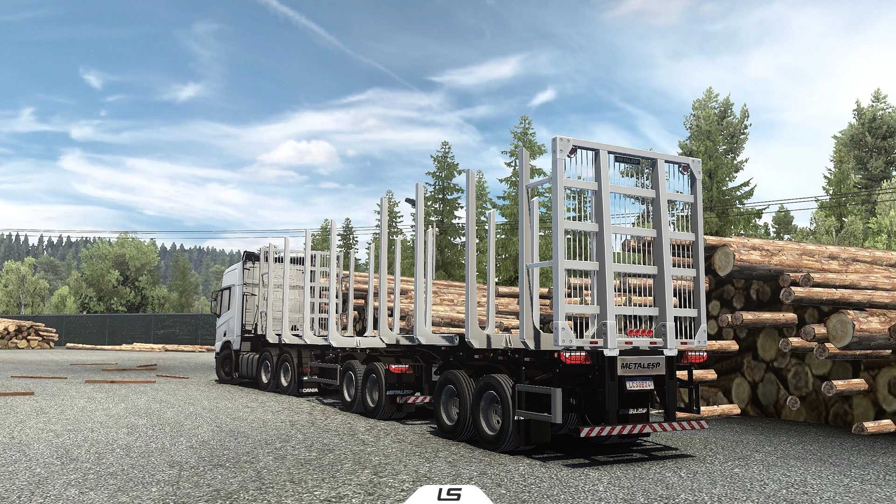 Metalesp Bi-Train Wood Transport 7 Axles v0.4.2 [1.46] - ETS 2 Trailers ...