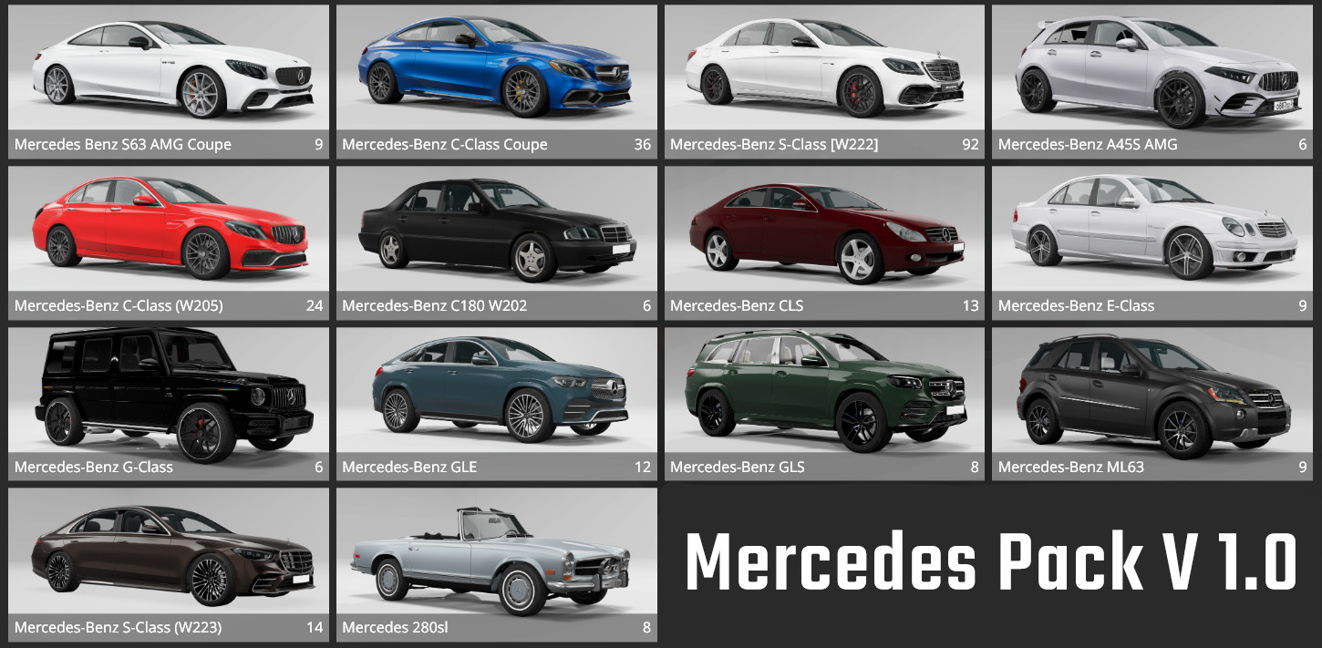Mercedes-Benz Car Pack v1.0 - BeamNG.drive Vehicles - BeamNG.drive ...