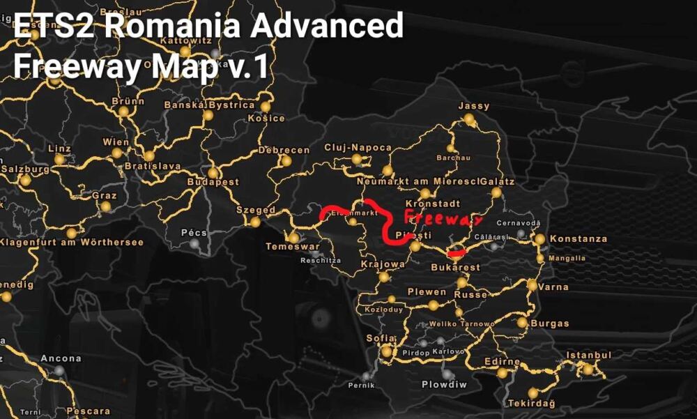 Romania Advanced Freeway Map v1.48 - ETS 2 Maps - Euro Truck Simulator ...